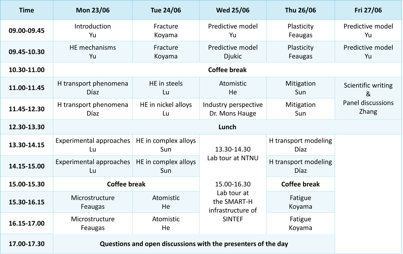 Schedule - NTNU